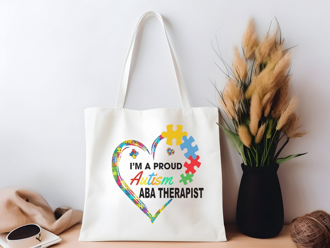 Autism Tote Bag Canvas Bag Autism Reusable Grocery Tote Bag ABA ...