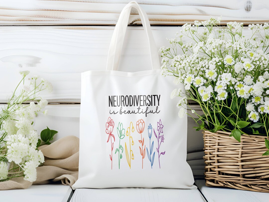 Neurodiversity Tote Canvas Bag Autism Awareness Tote Bag Reusable ...
