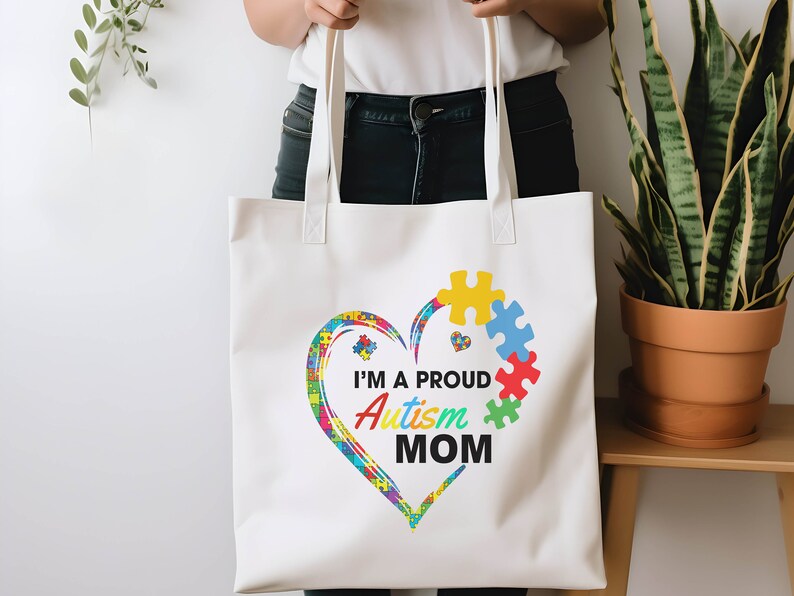 Autism Tote Bag Canvas Bag Autism Reusable Grocery Tote Bag Birthday ...