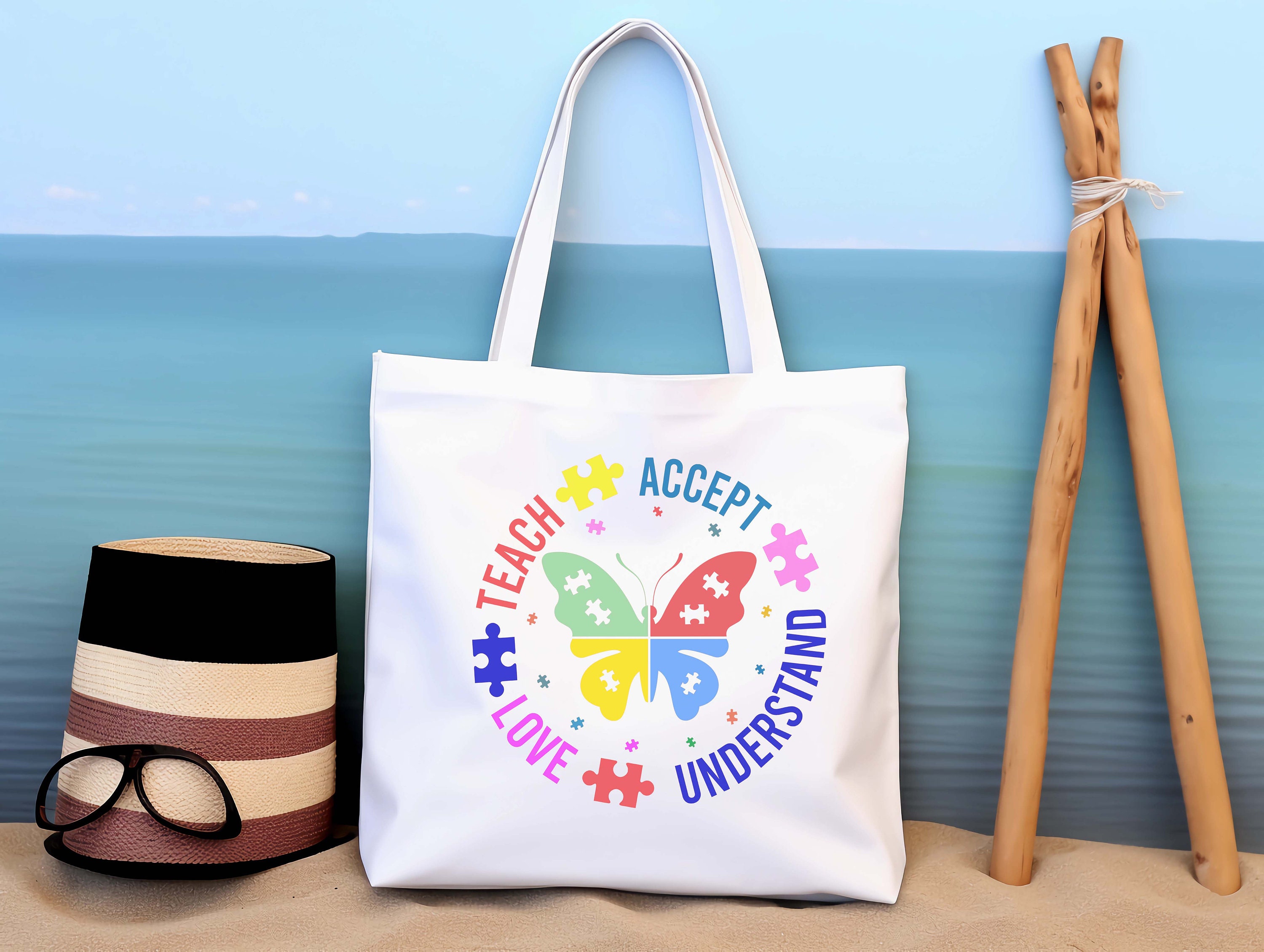 Autism Tote Bag Canvas Bag Autism Reusable Grocery Tote Bag Birthday ...