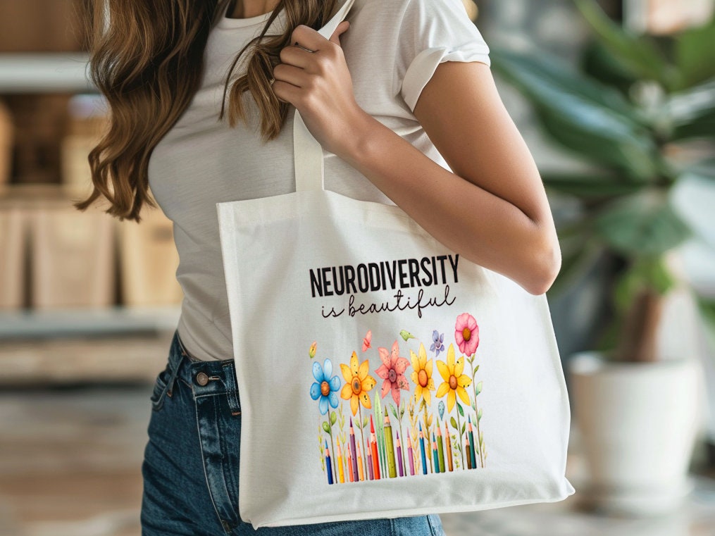 Neurodiversity Tote Canvas Bag Autism Awareness Tote Bag Reusable ...