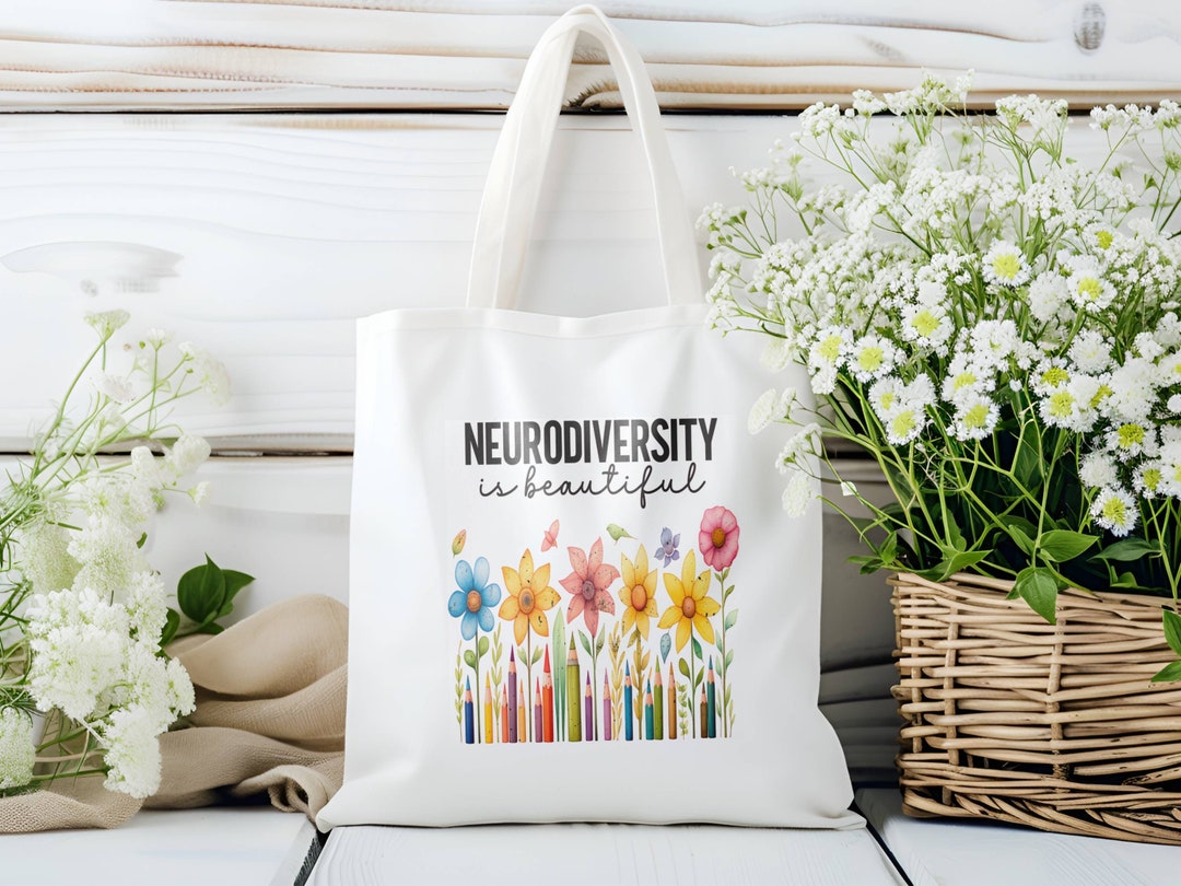 Neurodiversity Tote Canvas Bag Autism Awareness Tote Bag Reusable ...