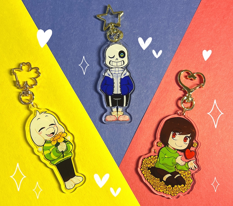 Undertale Sans Frisk Asriel Keychains - Etsy