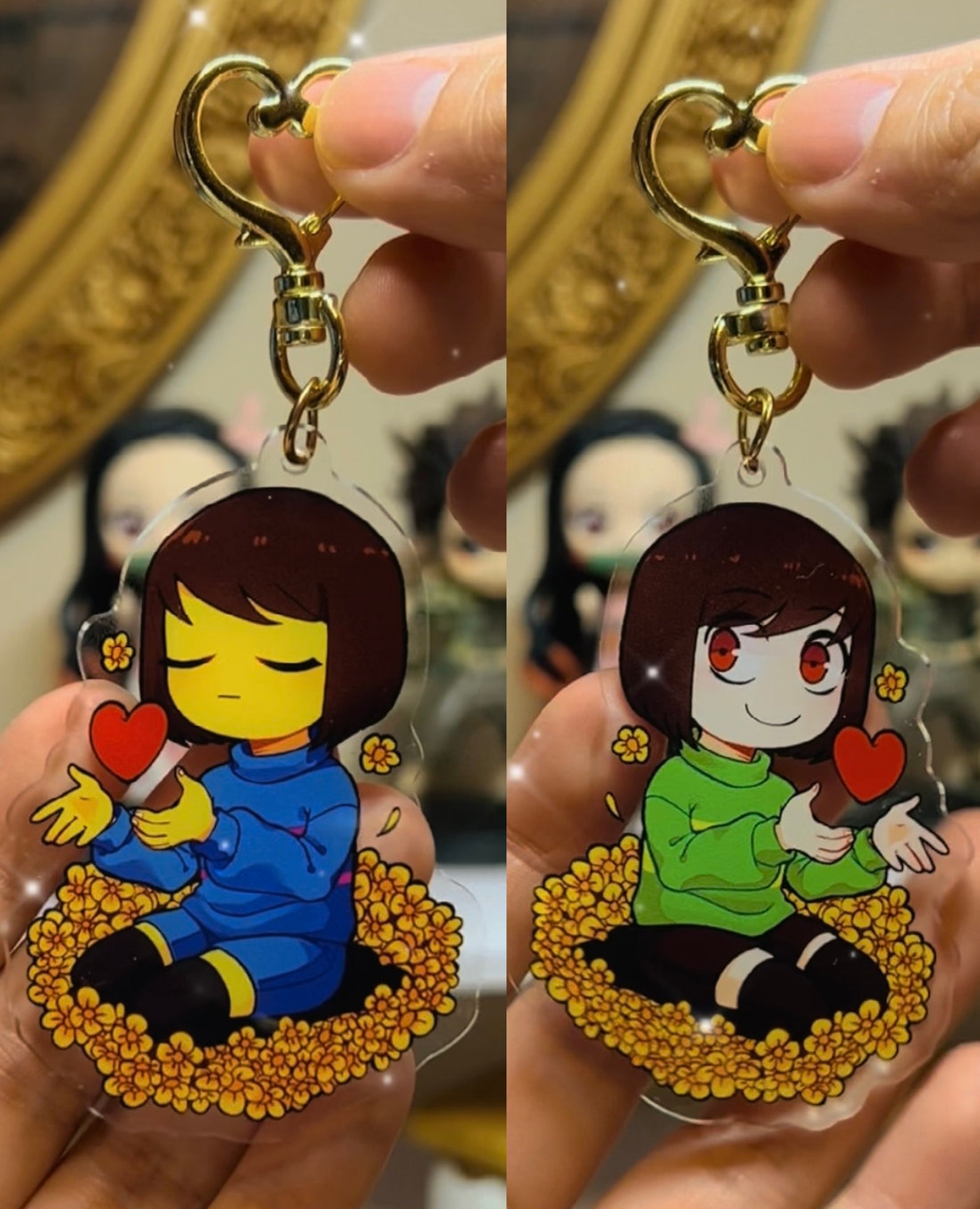 Undertale Sans Frisk Asriel Keychains - Etsy