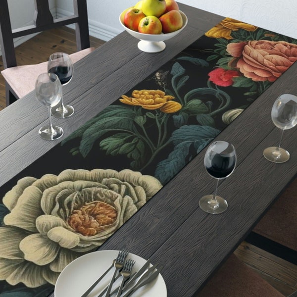 Black Table Runner - Etsy