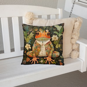 Floral Frog Pillow Inspired William Morris, Vintage Art Nouveau ...