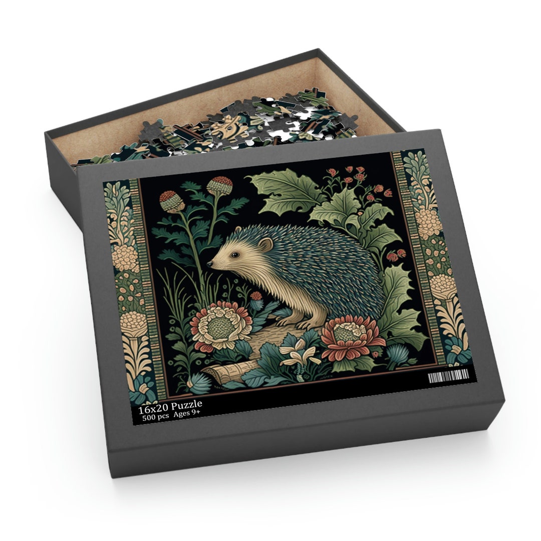 Hedgehog Forest Jigsaw Puzzle, William Morris Inspired, Kids & Adults ...
