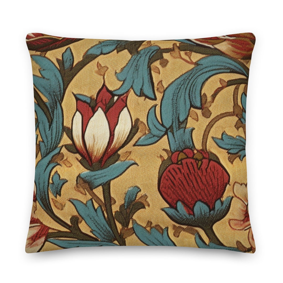 William Morris Inspired Pillow - Morris Floral Decor, Flower Pillow ...