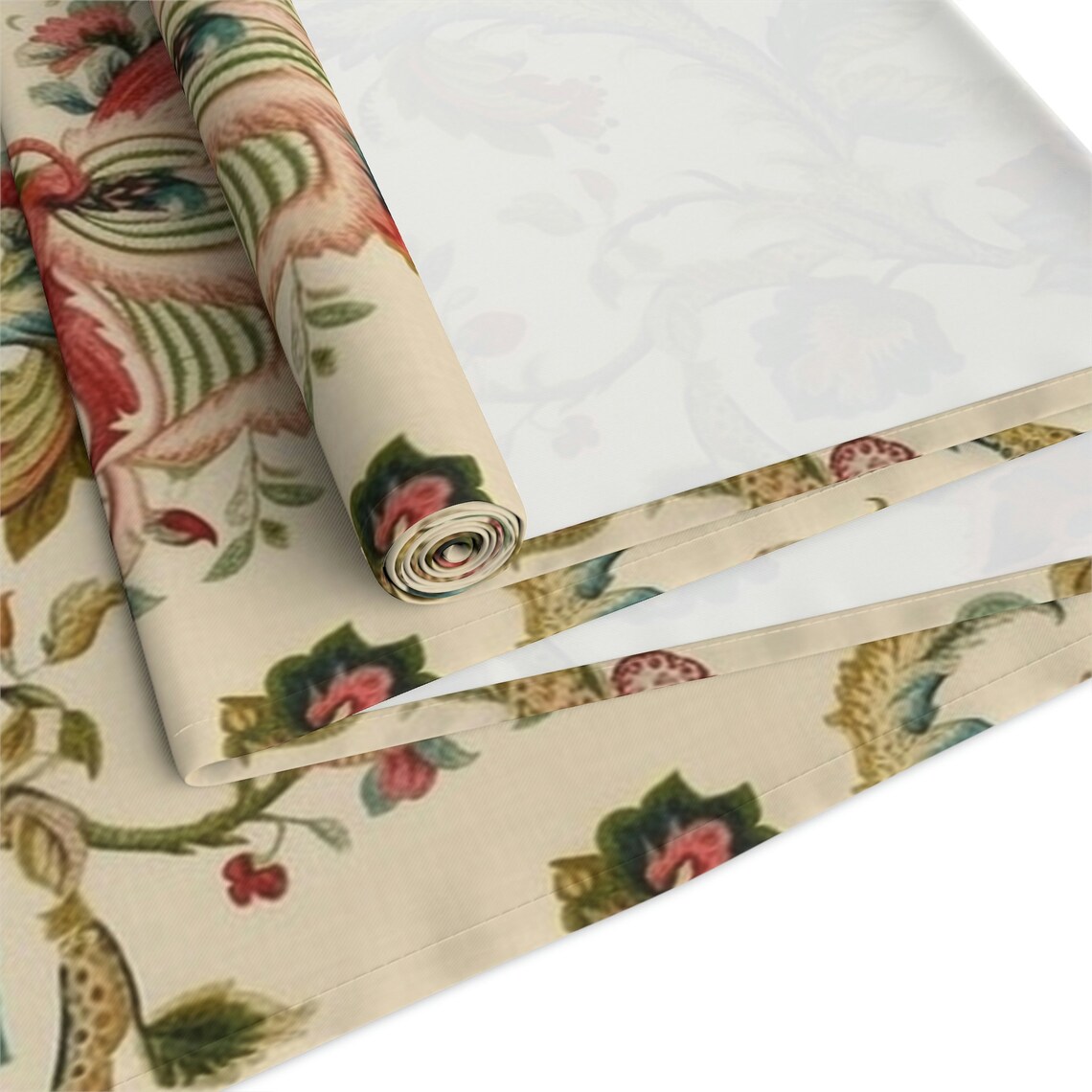 Floral Table Runner Kaufmann Brissac Jewel Home Decor Ivory Green Pink ...