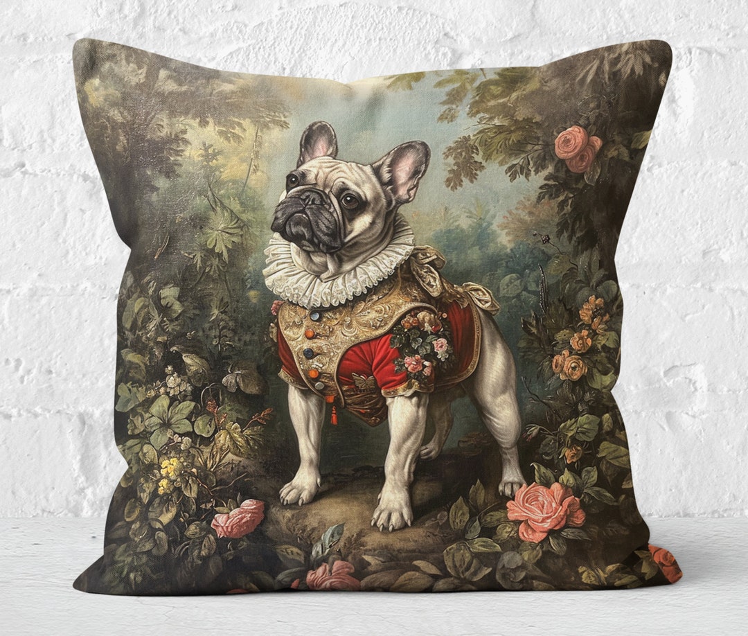 French Bulldog Royal Ruff Pillow Baroque Splendor Forest Frenchy Lover ...
