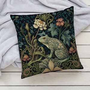 William Morris Frog in a Forest Pillow Frog Pillow - Etsy