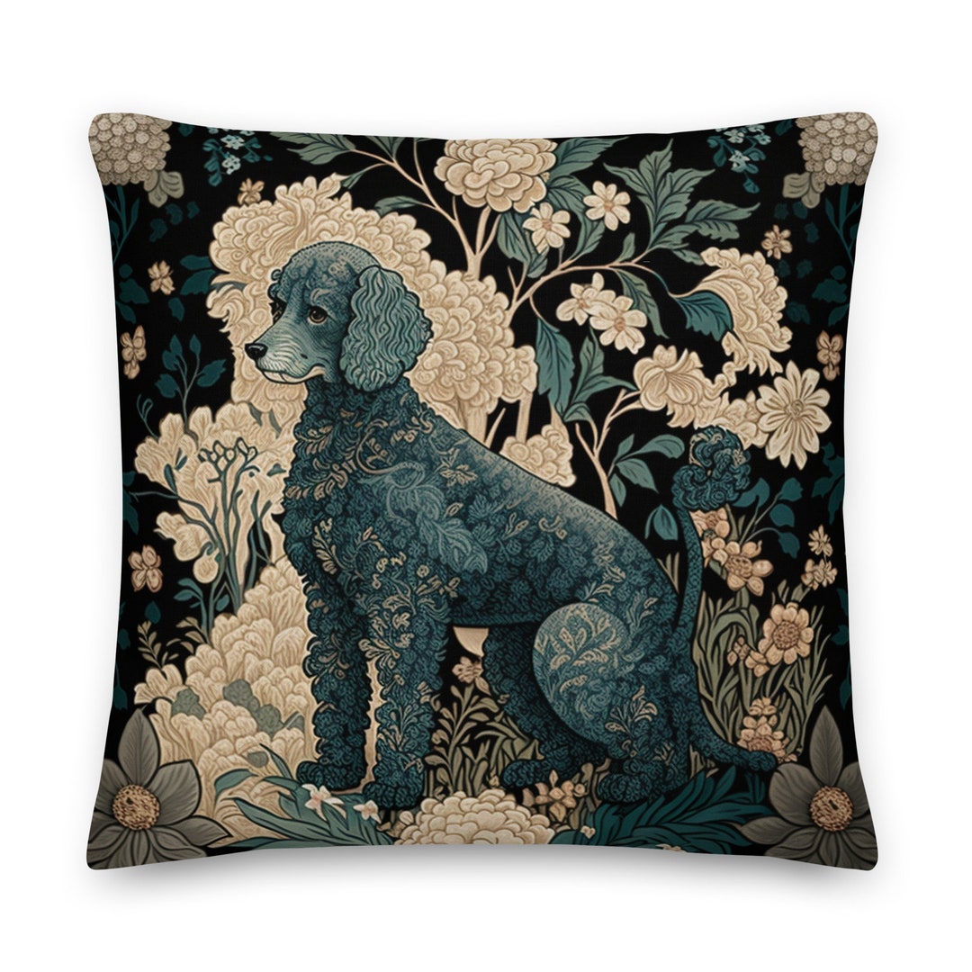 Poodle Puppy Pillow | Cottagecore, Forestcore | Curly Dog Lover Cushion ...