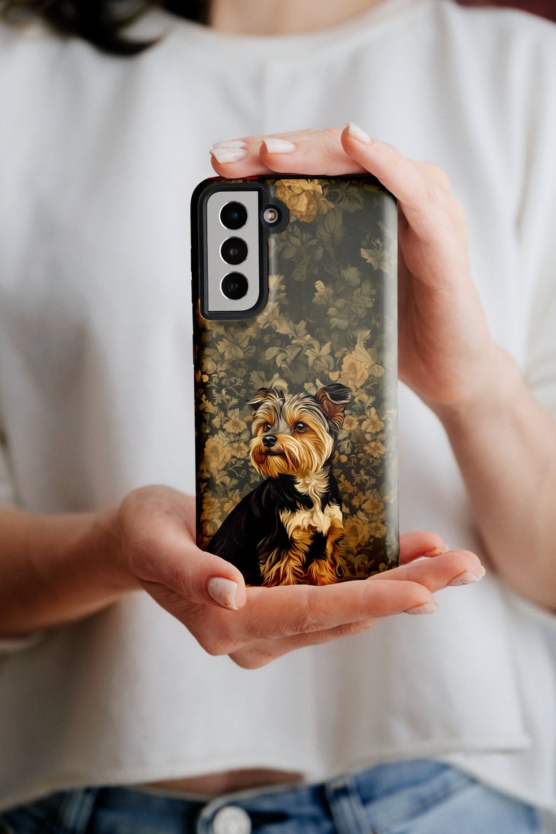 Yorkshire Terrier Dog Floral Tough Phone Case | iPhone 15 14 13 12 11 ...