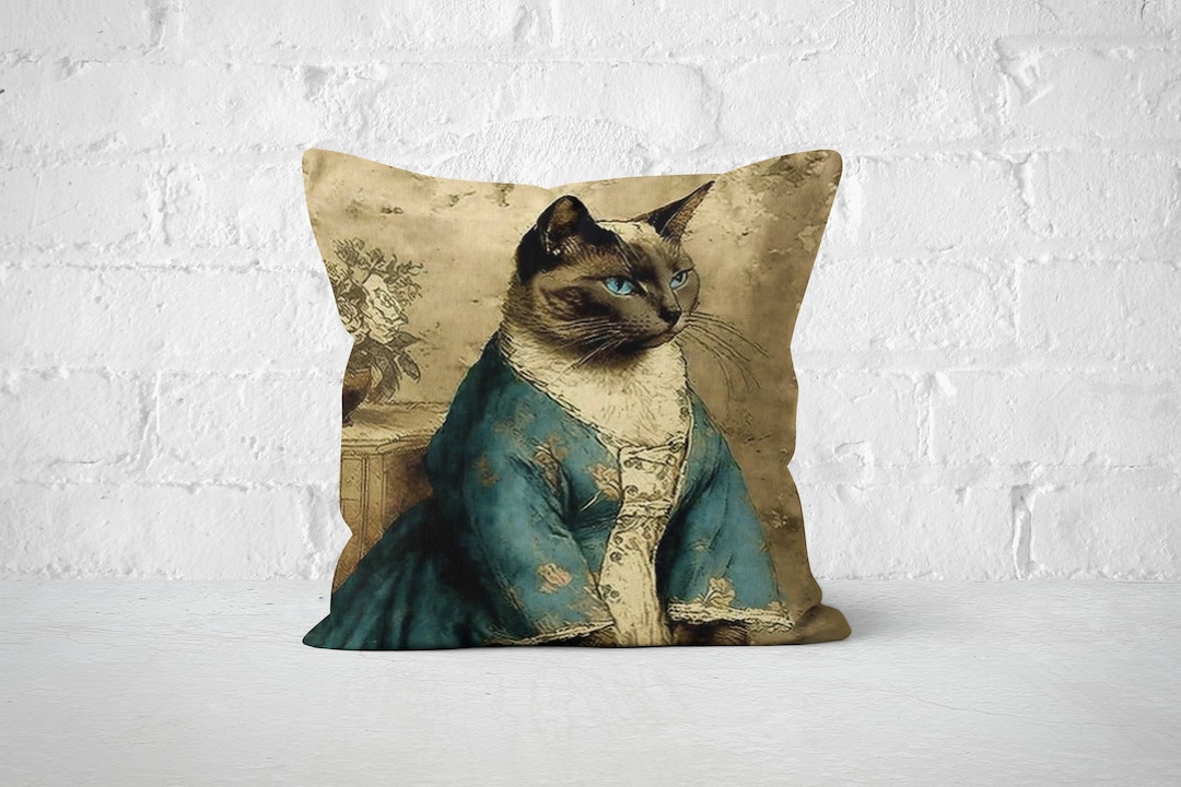 Victorian "matriarch Cat" Pillow - Decorative Pillow, French Toile, Cat ...