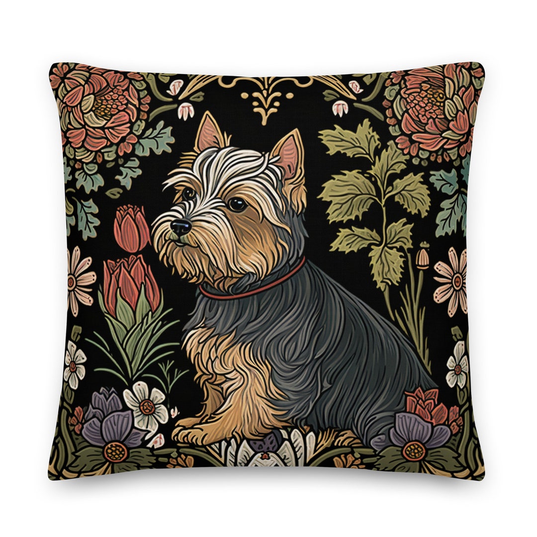 Yorkshire Terrier Puppy Pillow | Cottagecore, Forestcore | Yorkie Dog ...