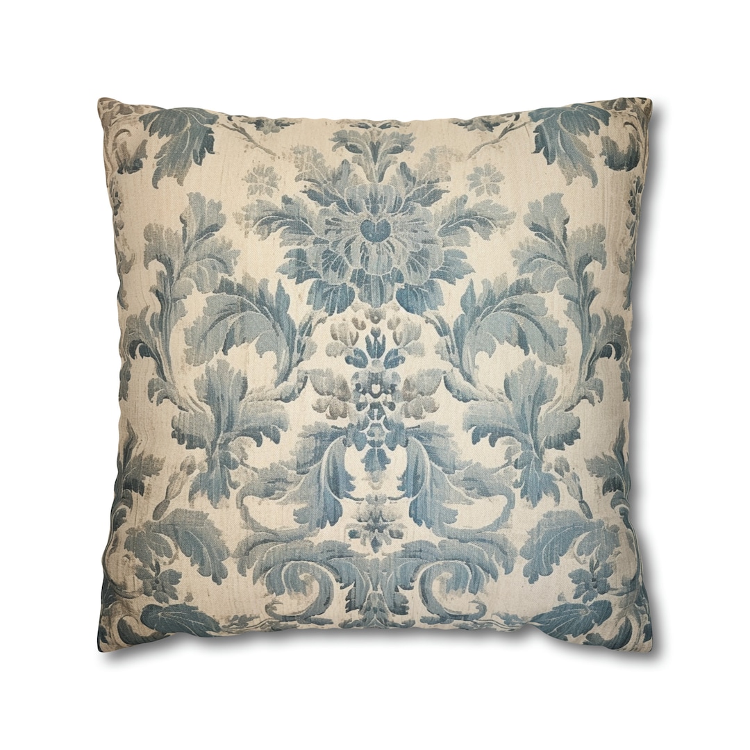 19th Century French Damask Pillow Case, Vintage Textile Design, Elegant ...