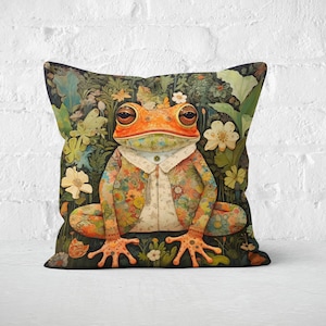 Floral Frog Pillow Inspired William Morris, Vintage Art Nouveau ...
