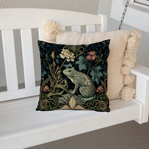 William Morris Frog in a Forest Pillow | Frog Pillow, Cottagecore ...