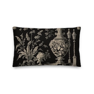 Floral French Country Cottage Pillow - French Country Decor Black ...