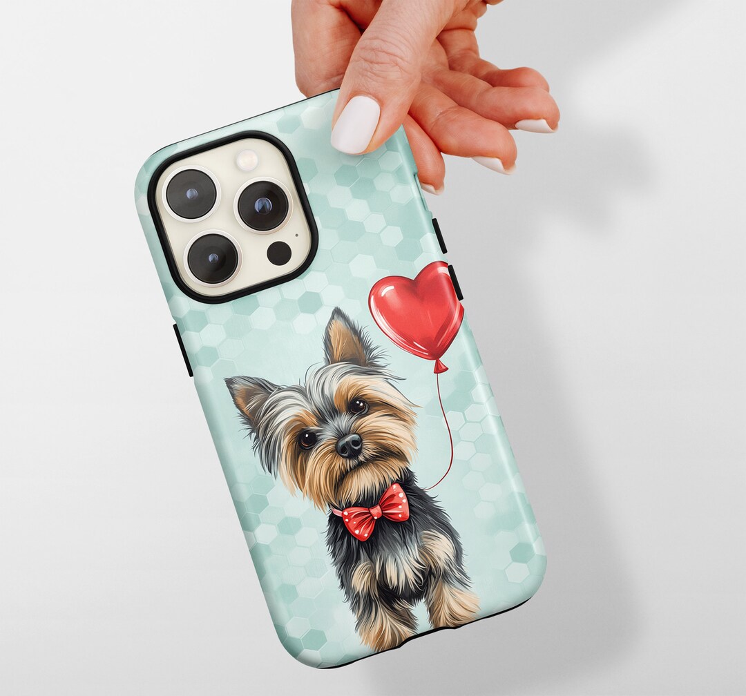 Yorkshire Terrier Heart Balloon Tough Phone Case | iPhone 15 14 13 12 ...
