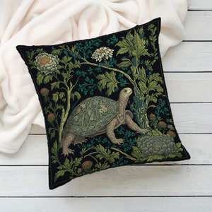 William Morris Turtle - Tortuga Oasis Pillow, Exquisite Tortoise WM ...