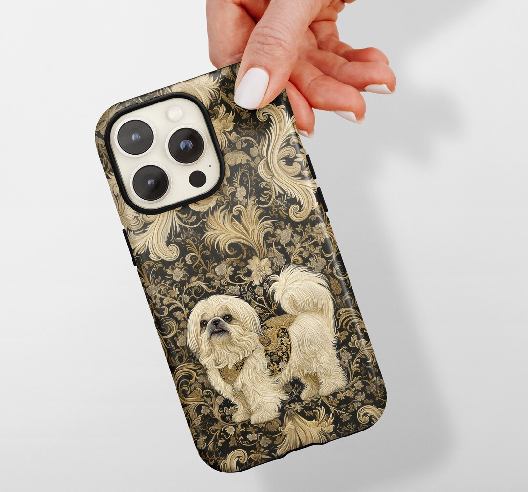 Pekingese Dog Gold Baroque Tough Phone Case | iPhone 15 14 13 12 11 Pro ...
