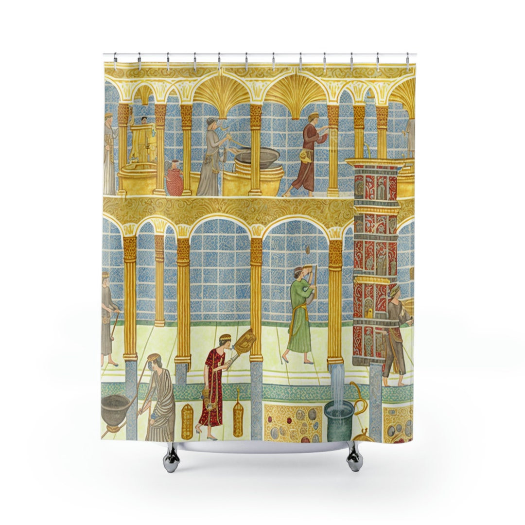 Roman Baths Mosaic-style Shower Curtain | Bathroom Decor | Shower ...
