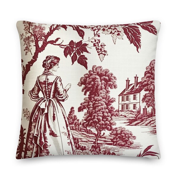 Red and White Toile - Etsy