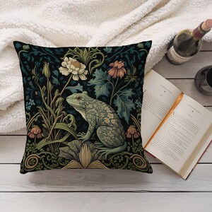 William Morris Frog in a Forest Pillow | Frog Pillow, Cottagecore ...