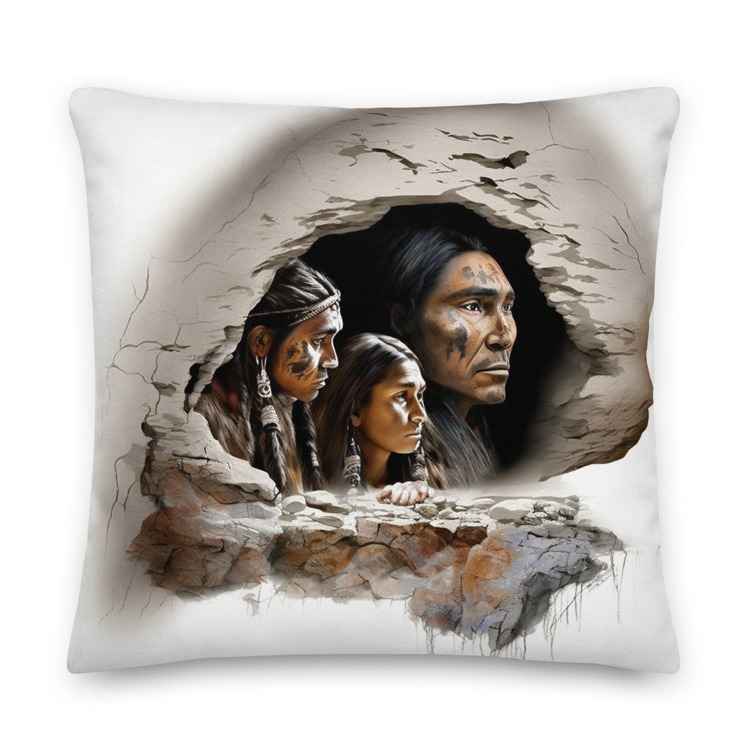 Native American Indian Pillow Cave Art Pillow Decorative - Etsy