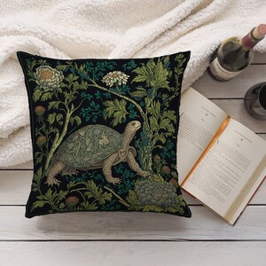 William Morris Turtle - Tortuga Oasis Pillow, Exquisite Tortoise WM ...
