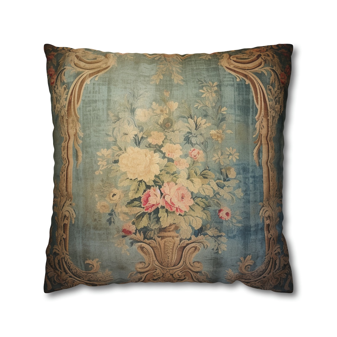 19th Century French Damask Pillow Case, Vintage Textile Design, Elegant ...