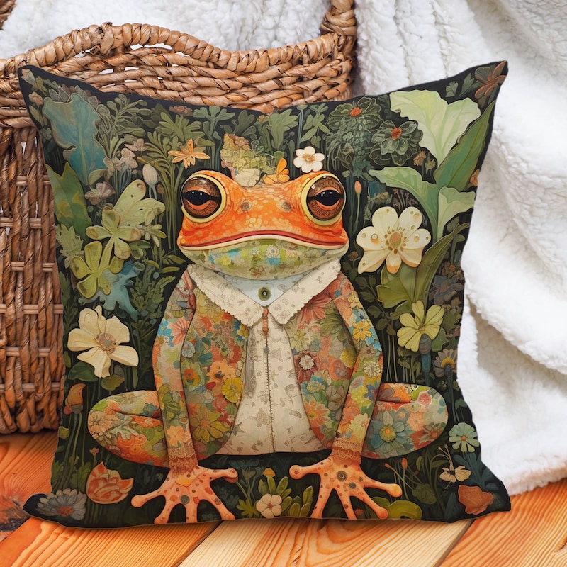 Green Vintage Floral Frog - Etsy
