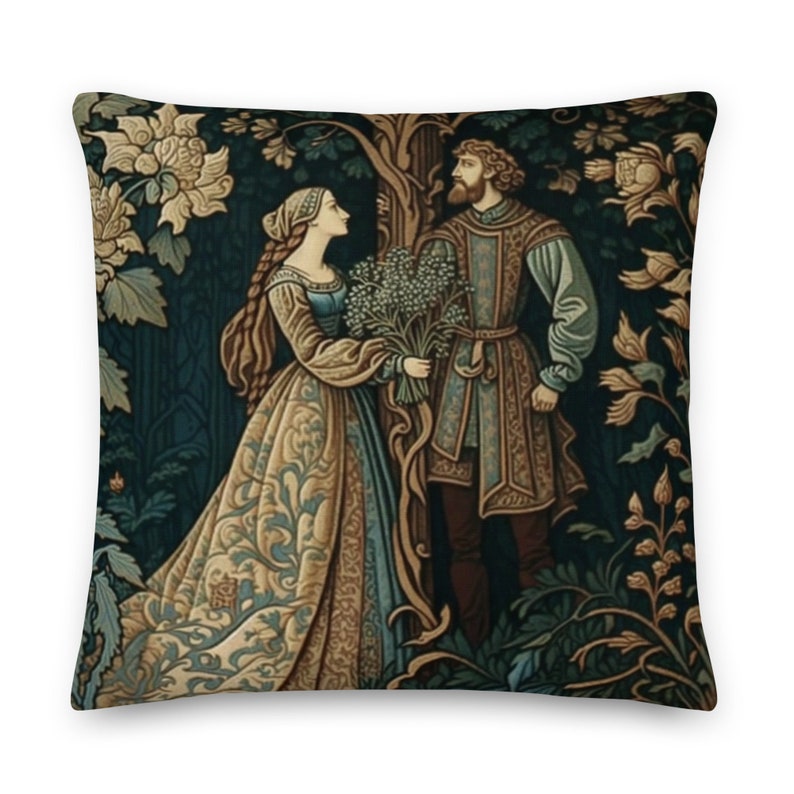 William Morris Elizabethan Couple Pillow - Fairytale Tapestry Throw ...