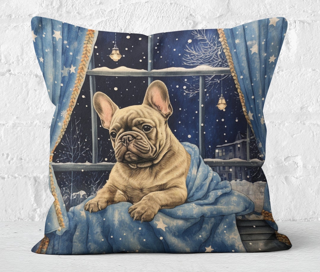 French Bulldog Nighttime Nuzzle Pillow Starlit Snuggle Blue Frenchy ...