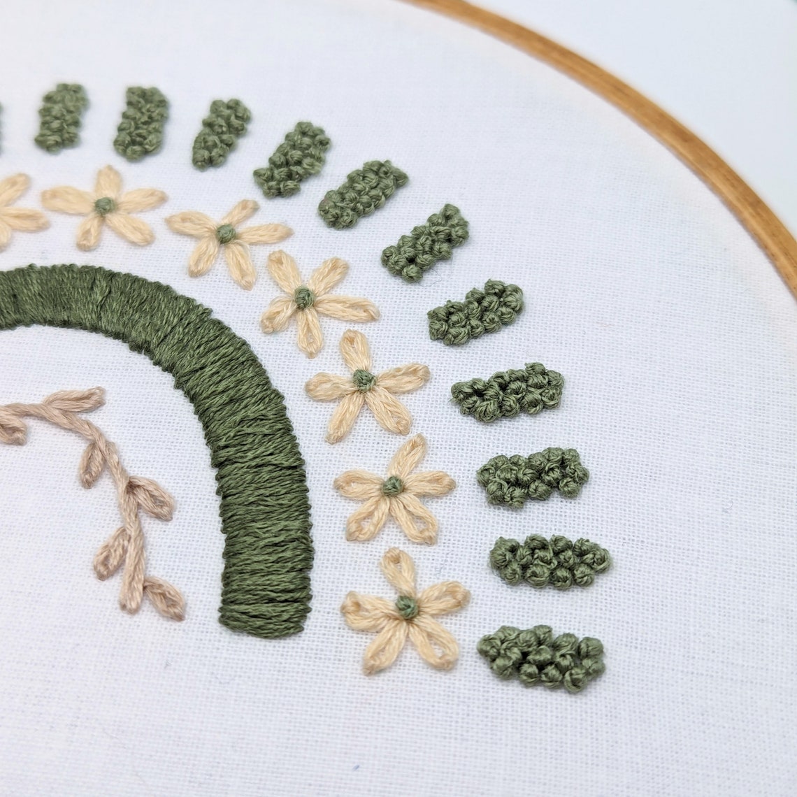 Floral Rainbow With Name custom Colors Hand Embroidery Hoop 6 Inches - Etsy