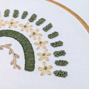 Floral Rainbow With Name (custom Colors) - Hand Embroidery Hoop 6 ...