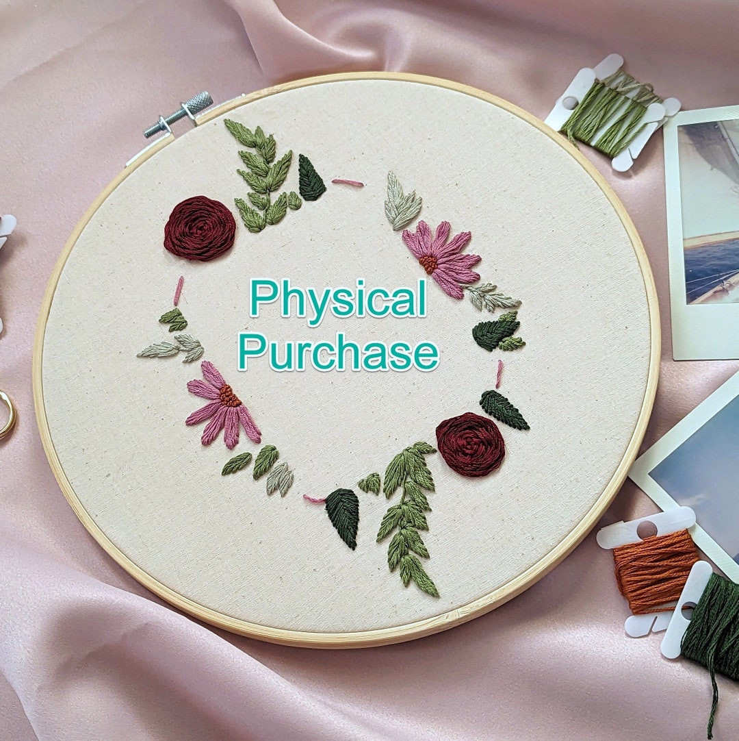 Custom Colors Hand Embroidered Floral Photo Frame - Regular Polaroid ...