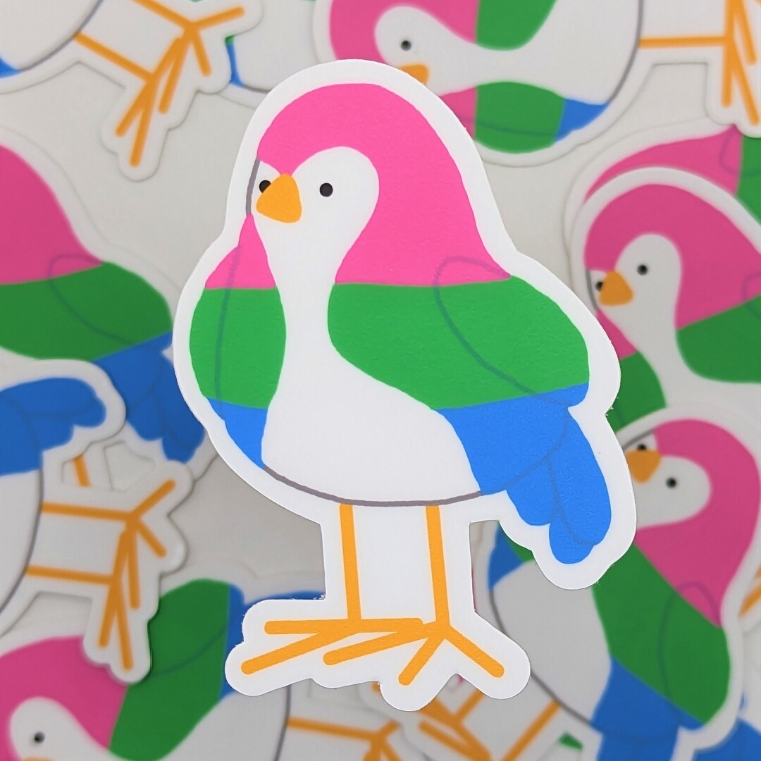 Pride Birb Waterproof Vinyl Sticker Target Fabric Bird Inspired ...