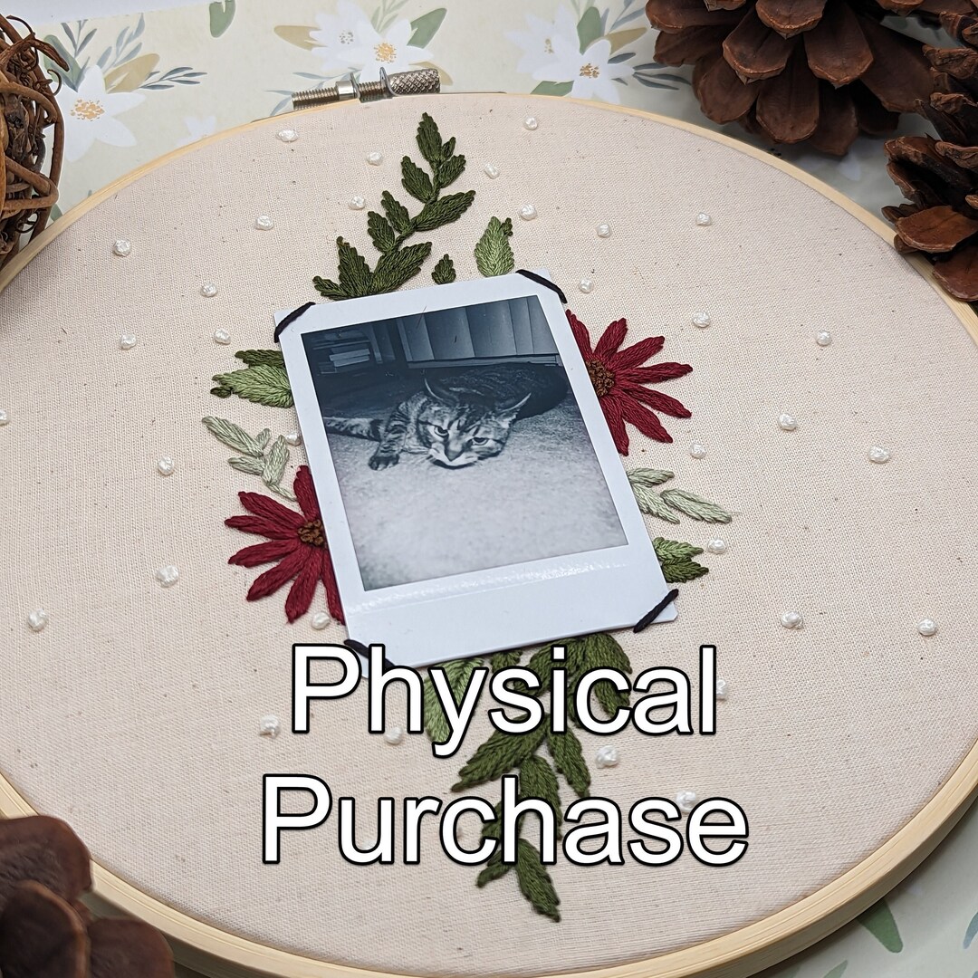 Custom Hand Embroidered Floral Photo Frame (mini Polaroid Version 1) - Etsy