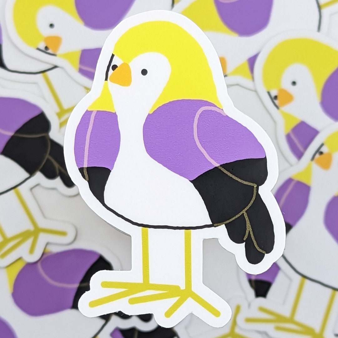 Pride Birb Waterproof Vinyl Sticker Target Fabric Bird Inspired Non ...