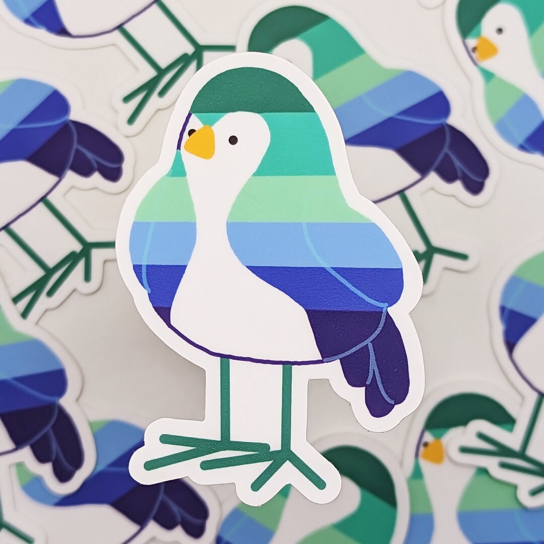 Pride Birb Waterproof Vinyl Sticker Target Fabric Bird Inspired Trans ...