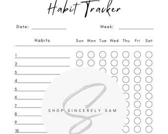 Habit Tracker / Printable Habit Tracker Sheet / Printable Digital ...