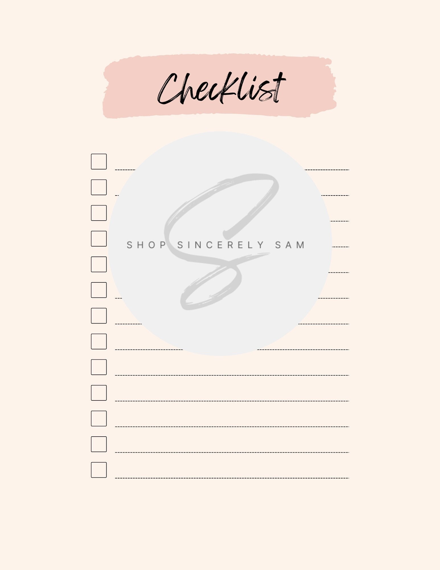 Printable Minimalist Checklist - Etsy