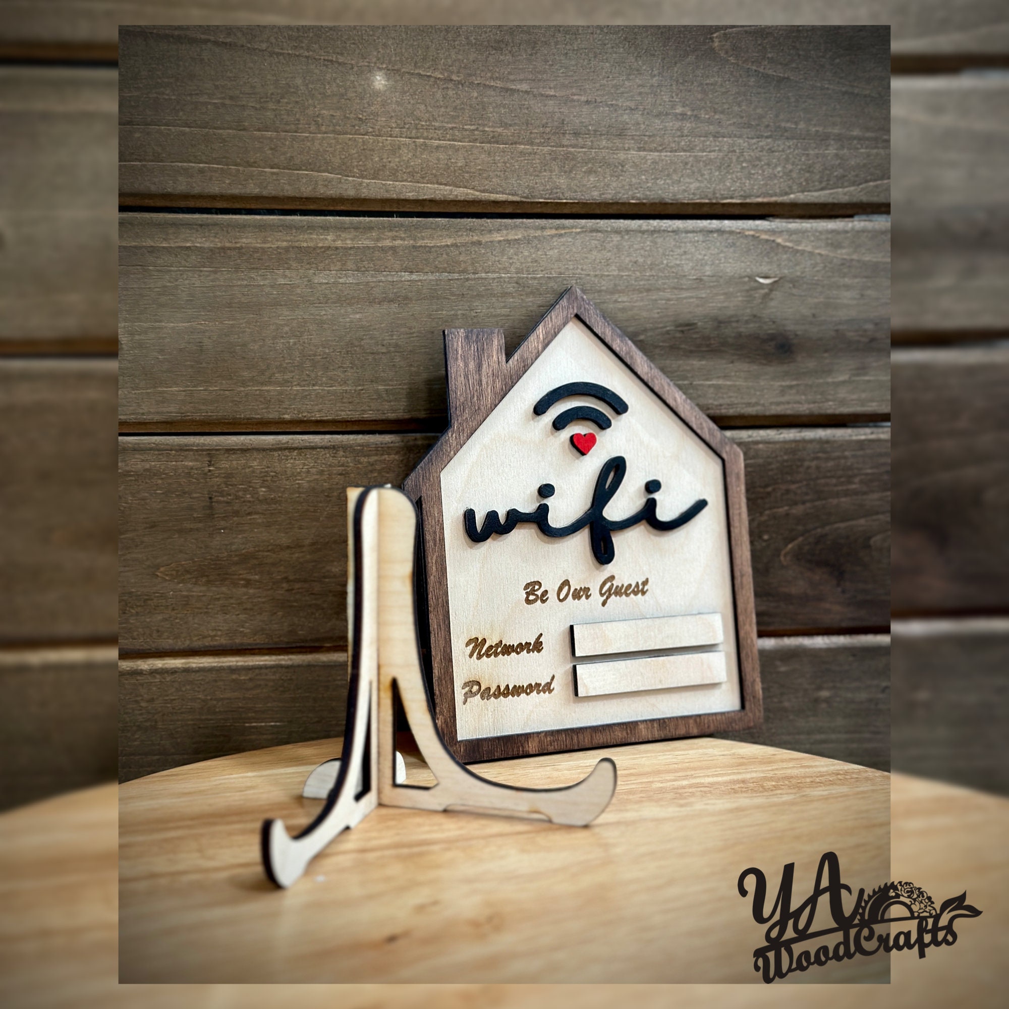 Custom Wooden Wifi Sign for Home or Motels, Personalized Engraved Wifi ...
