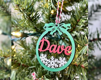 Personalized Name Ornament Sleigh Bell Custom Gift Tag Christmas ...
