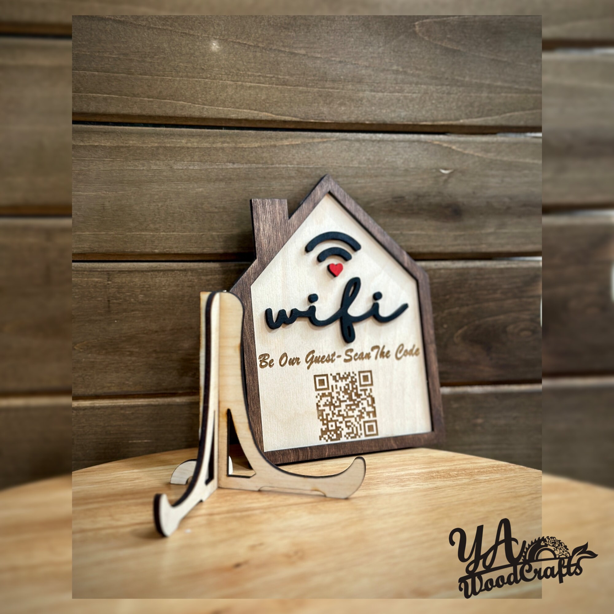 Custom Wooden Wifi Sign for Home or Motels, Personalized Engraved Wifi ...