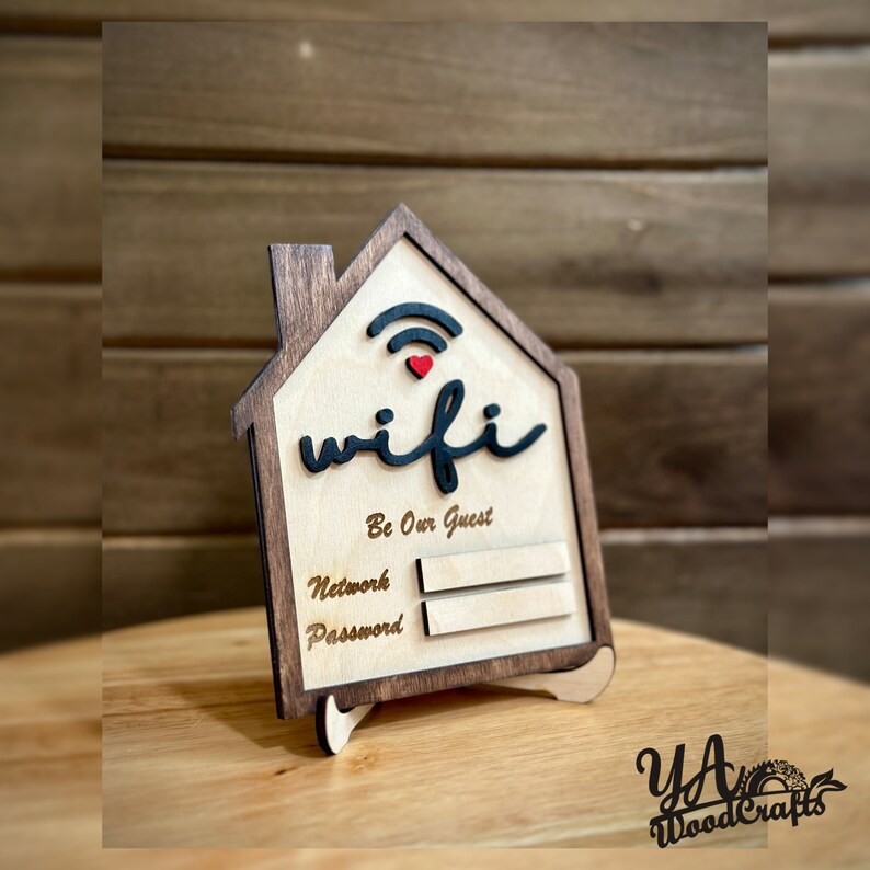 Custom Wooden Wifi Sign for Home or Motels, Personalized Engraved Wifi ...