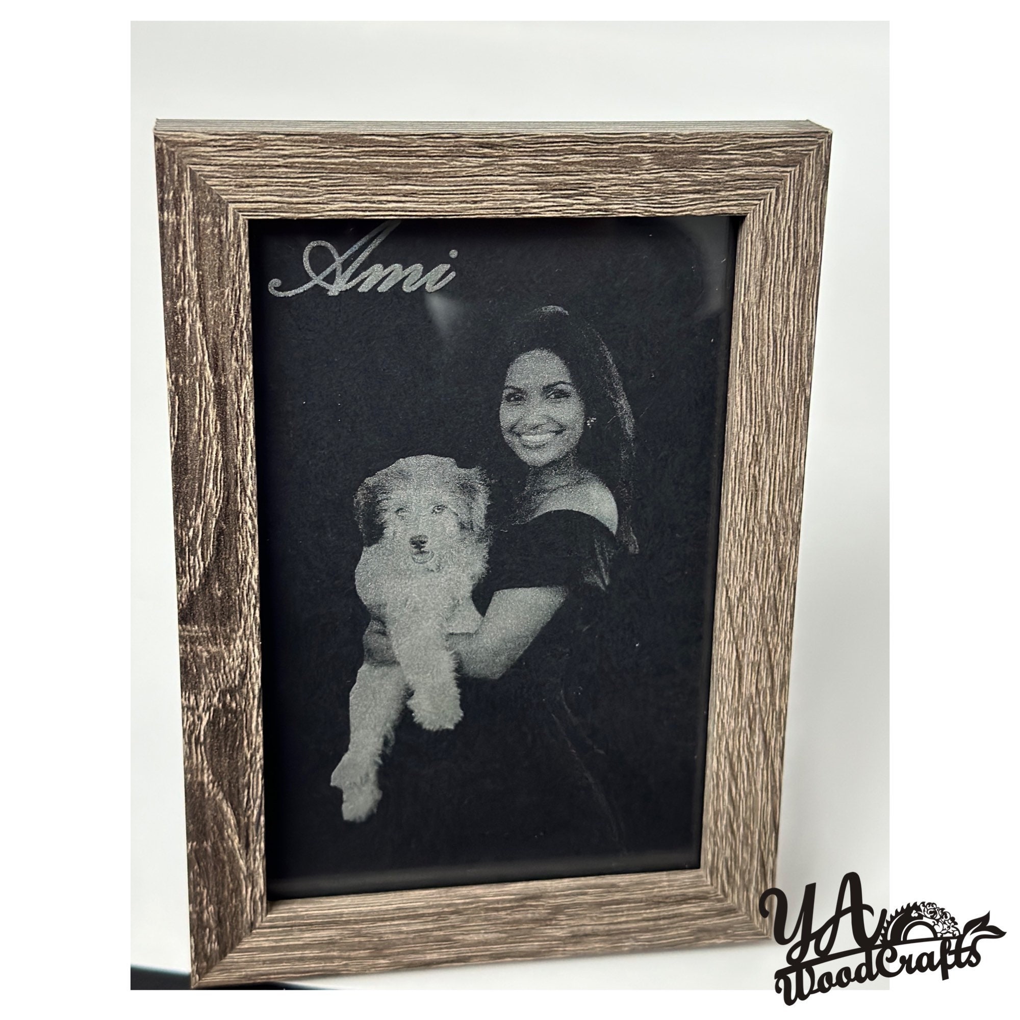 Photo Etched Glass Frame, Valentine Day Gift, Engraved Glass Photo ...