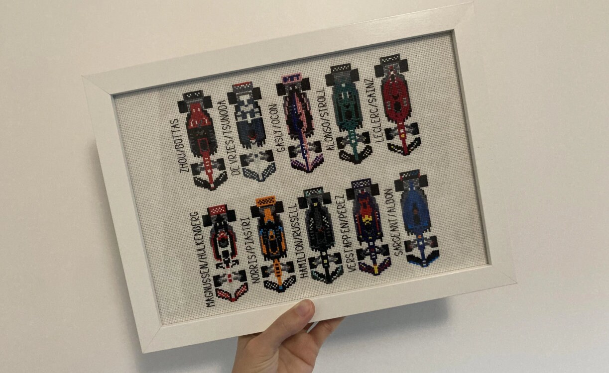 F1 2023 Cross Stitch Pattern for All Teams // PDF Pattern - Etsy